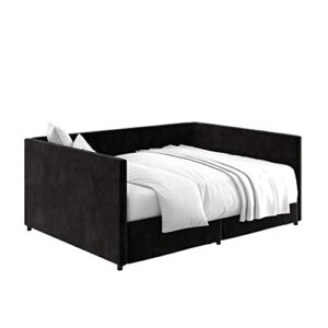 DHP Theo Daybed with Storage Drawers, Full, Black Velvet