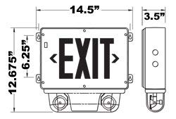 Green Hazardous Location Exit Sign Combo