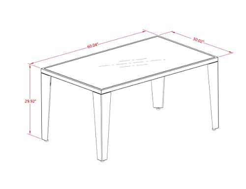 East West Furniture GUOS5-03A 5 Piece Outdoor Patio Conversation Sets Includes a Rectangle Wicker Dining Table with Glass Top and 4 Balcony Backyard Armchair with Cushion, 36x60 Inch, Natural Linen