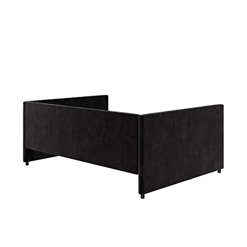 DHP Theo Daybed with Storage Drawers, Full, Black Velvet