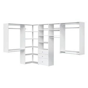 easy track ultimate corner wood kit closet organizer, white