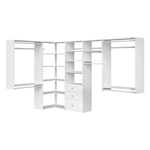 Easy Track Ultimate Corner Wood Kit Closet Organizer, White