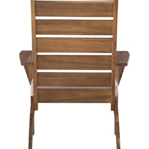 Linon Home Décor Caitlyn Brown Outdoor Chair, Natrual/White