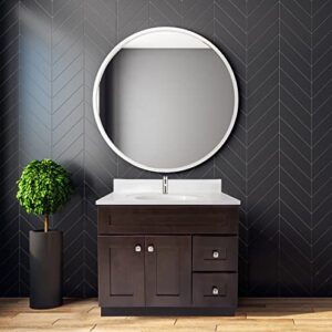 Design House Brookings 37 Inch Bathroom Vanity with Cultured Marble Vanity Top - Unassembled Bathroom Vanity with Sink, Espresso