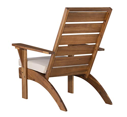 Linon Home Décor Caitlyn Brown Outdoor Chair, Natrual/White