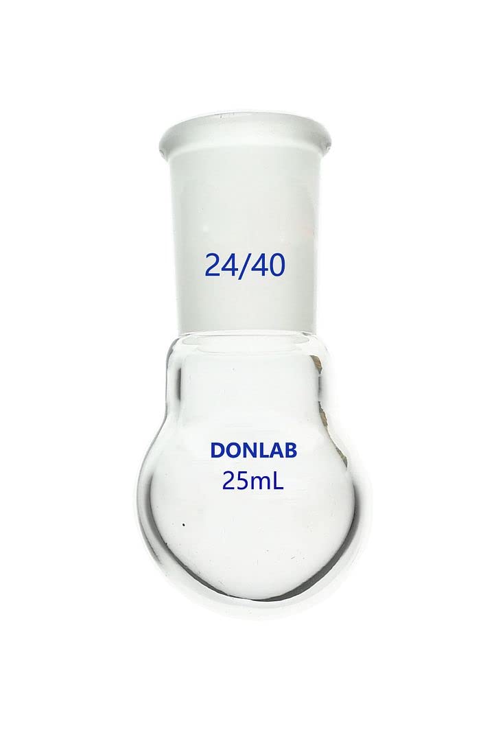 DONLAB FLK-01-25 ASTM STD Glass 25ml 24/40 Joint Single Neck Round Bottom Boiling Flask