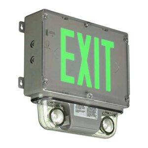 green hazardous location exit sign combo