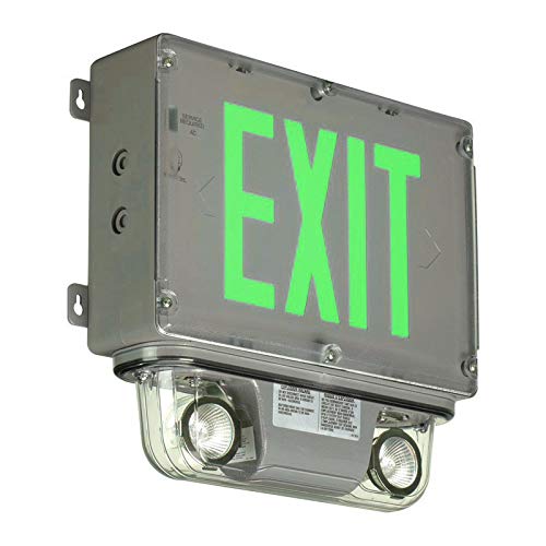 Green Hazardous Location Exit Sign Combo