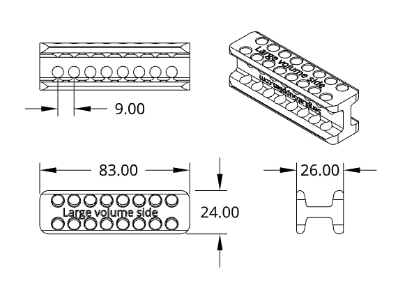 Sergi Lab Supplies Magnetic rack for DNA, RNA purification; for 100-250 microliter PCR tubes (leagacy, 16 tubes)