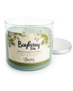 bayberry fir natural 3 wick candle, essential fragrance oils, 100% soy, phthalate & paraben free, clean burning, 14.5 oz.