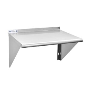 hally sinks & tables h stainless steel shelf 18 x 24 inches, 300 lb, commercial wall mount floating shelving for restaurant, kitchen, home and hotel