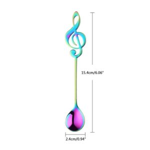 Falytemow Music Note Design Spoons 304 Stainless Steel Creative Cute Teaspoons for Coffee Tea Dessert Drink Mixing Milkshake Spoon Tableware Set of 8