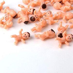 Golden Pearl 60pcs Mini Plastic Babies for Baby Shower, ice Cube Game, Party Decorations, Baby Toys