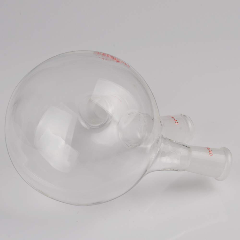 StonyLab Glass 3 Neck Round Bottom Flask RBF, with 24/40 Center and Side Standard Taper Outer Joint (1L)