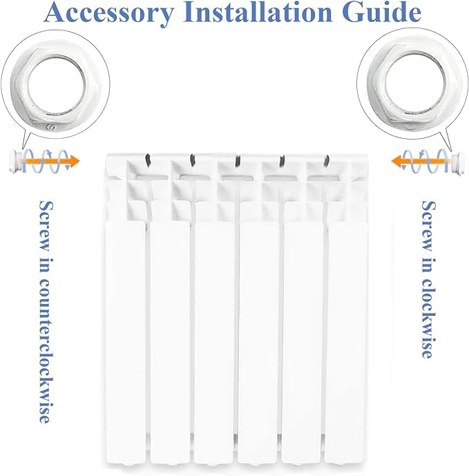 AB WiseWater Wall-mounted Radiator Heater with 10 Panels, Light Weight Aluminum Hot Water Radiator for Kitchen, Bedroom and Greenhouse