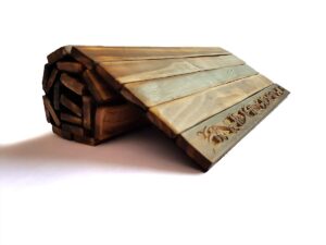 neotrove sofa arm tray for flat armrest hand carved in natural textured wood (not suitable for rounded sofa arms)