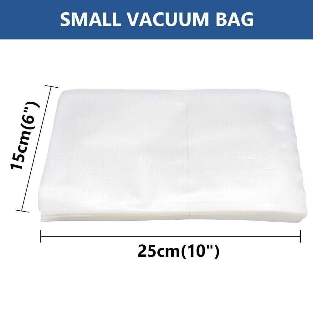 200 6" x 10" Pint Vacuum Heat Sealer Bags for Food Saver, Vac Sealers, Heavy Duty Commercial Grade Pre-Cut Storage Bag