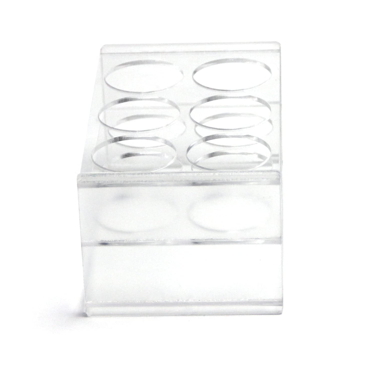 Othmro 2Pcs 40mm Clear Test Tube Racks 6Positions Plastic Centrifuge Tube Rack Holders Plastic Stand Storing Bracket Rack Test Tube Holders for Labortory Holder Party Favors Decoration Transparent