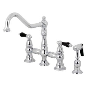 kingston brass ks3271pklbs duchess bridge kitchen faucet, polished chrome