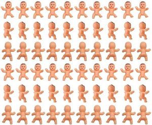 golden pearl 60pcs mini plastic babies for baby shower, ice cube game, party decorations, baby toys