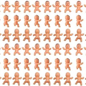 Golden Pearl 60pcs Mini Plastic Babies for Baby Shower, ice Cube Game, Party Decorations, Baby Toys