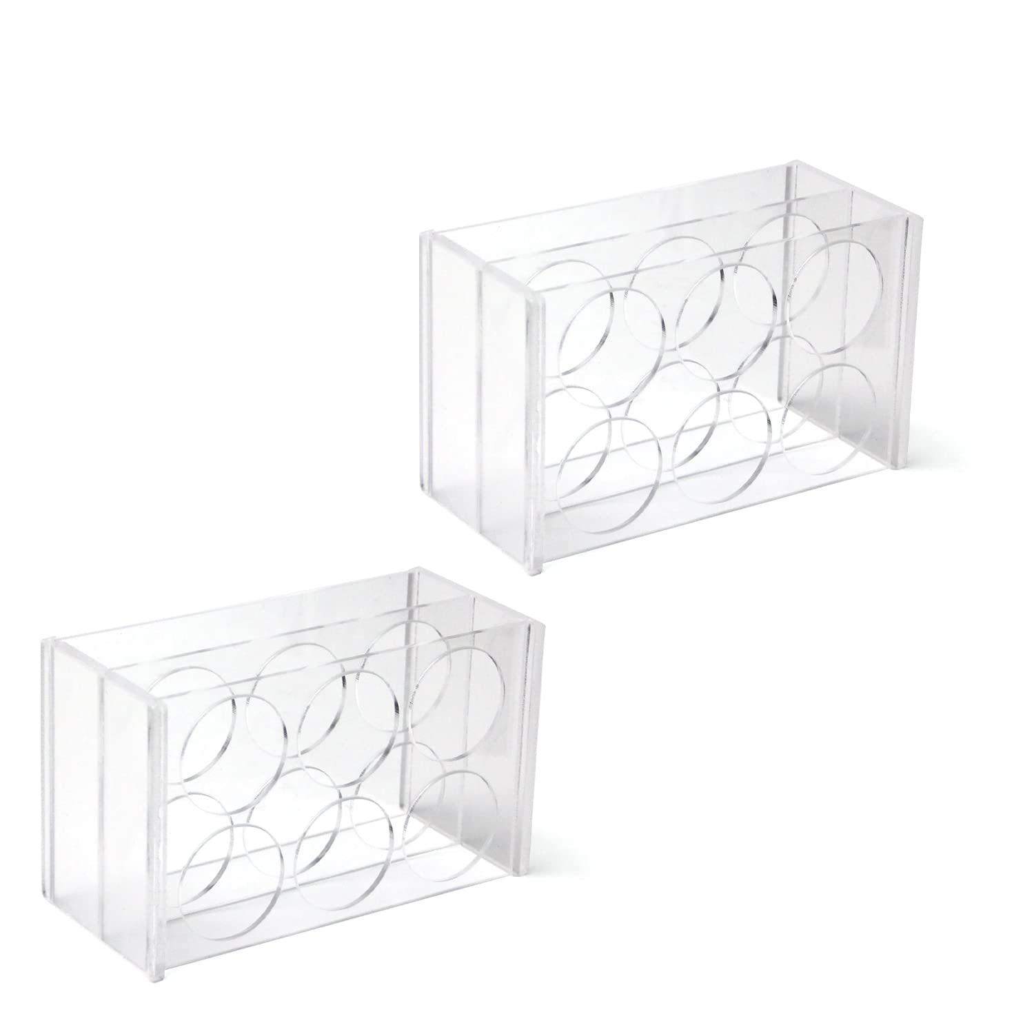 Othmro 2Pcs 40mm Clear Test Tube Racks 6Positions Plastic Centrifuge Tube Rack Holders Plastic Stand Storing Bracket Rack Test Tube Holders for Labortory Holder Party Favors Decoration Transparent