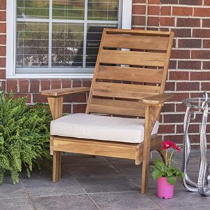 Linon Home Décor Caitlyn Brown Outdoor Chair, Natrual/White