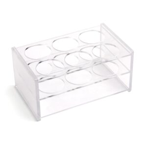 Othmro 2Pcs 40mm Clear Test Tube Racks 6Positions Plastic Centrifuge Tube Rack Holders Plastic Stand Storing Bracket Rack Test Tube Holders for Labortory Holder Party Favors Decoration Transparent