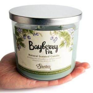 Bayberry Fir Natural 3 Wick Candle, Essential Fragrance Oils, 100% Soy, Phthalate & Paraben Free, Clean Burning, 14.5 Oz.