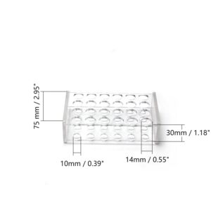 Othmro 1Pcs Test Tube Rack Holder, 14mm 24Well Centrifuge Tube Holder, Rectangular Plastic Stand Bracket Rack Test Tube Rack for Labortory Holder Party Favors Decoration Transparent