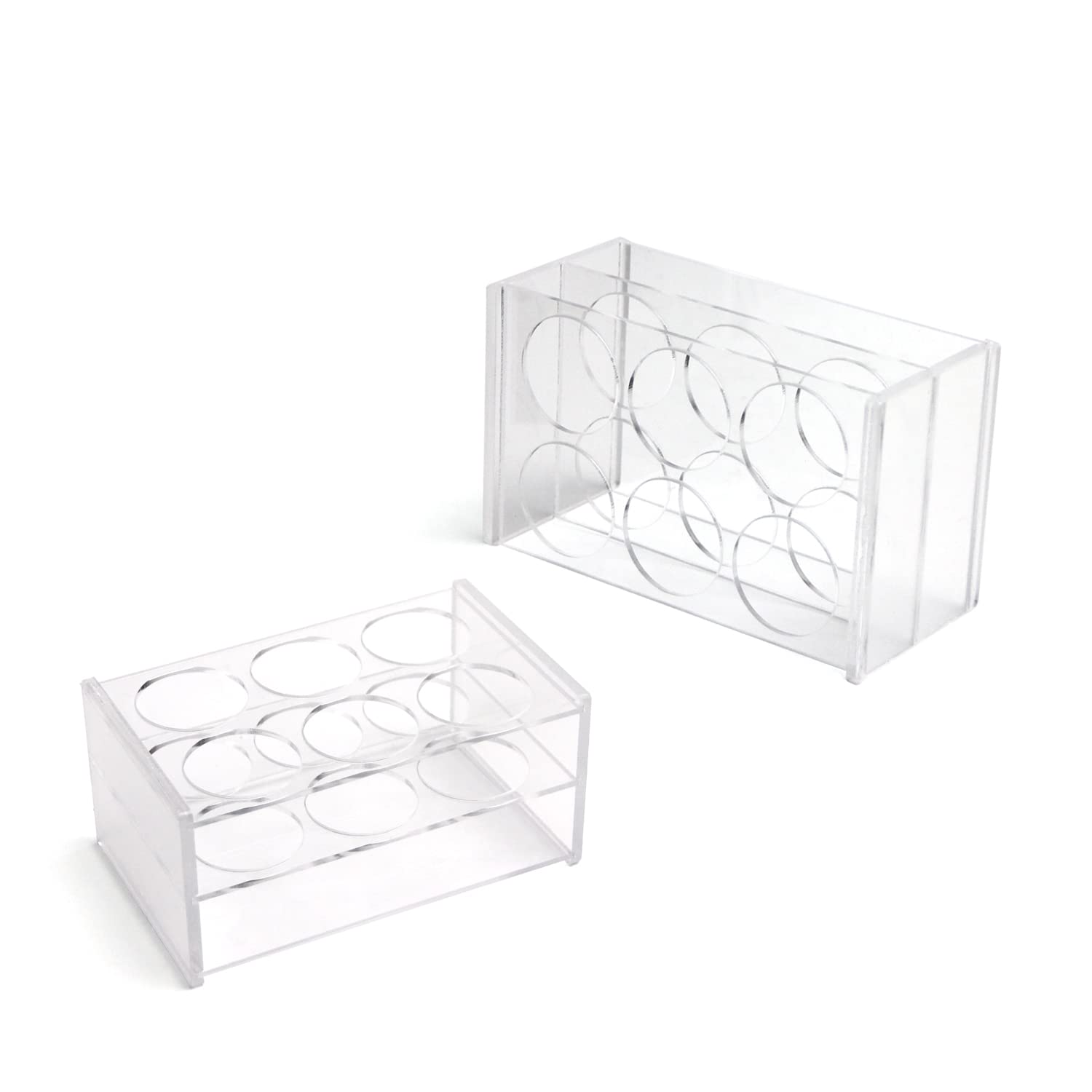 Othmro 2Pcs 40mm Clear Test Tube Racks 6Positions Plastic Centrifuge Tube Rack Holders Plastic Stand Storing Bracket Rack Test Tube Holders for Labortory Holder Party Favors Decoration Transparent