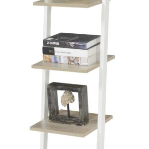 Convenience Concepts Designs2Go 4 Tier Ladder Bookshelf, Ice White / White