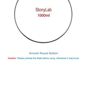 StonyLab Glass 3 Neck Round Bottom Flask RBF, with 24/40 Center and Side Standard Taper Outer Joint (1L)