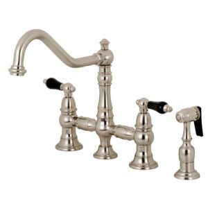 kingston brass ks3278pklbs duchess bridge kitchen faucet, brushed nickel