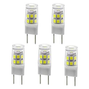 new g8 led light bulb, g8 gy8.6 bi-pin base, 3w 120v 20w 35w halogen replacement bulb for under counter kitchen lighting, under-cabinet light, puck light （5-pack） (white color)