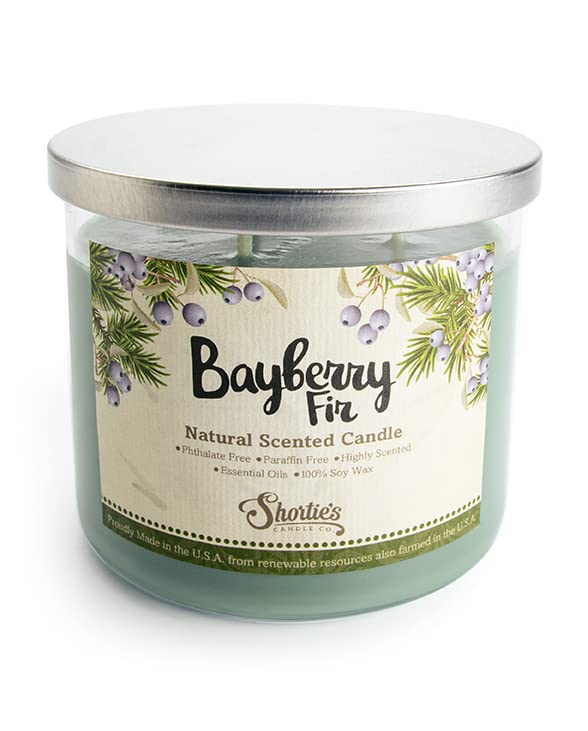 Bayberry Fir Natural 3 Wick Candle, Essential Fragrance Oils, 100% Soy, Phthalate & Paraben Free, Clean Burning, 14.5 Oz.