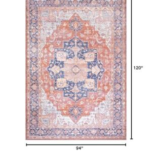 JONATHAN Y WSH109A-8 Maris Ornate Medallion Machine Washable Indoor Bohemian Transitional Area Rug,High Traffic,Kitchen,Living Room,Backyard,Non Shedding,8 X 10,Terracotta/Cream