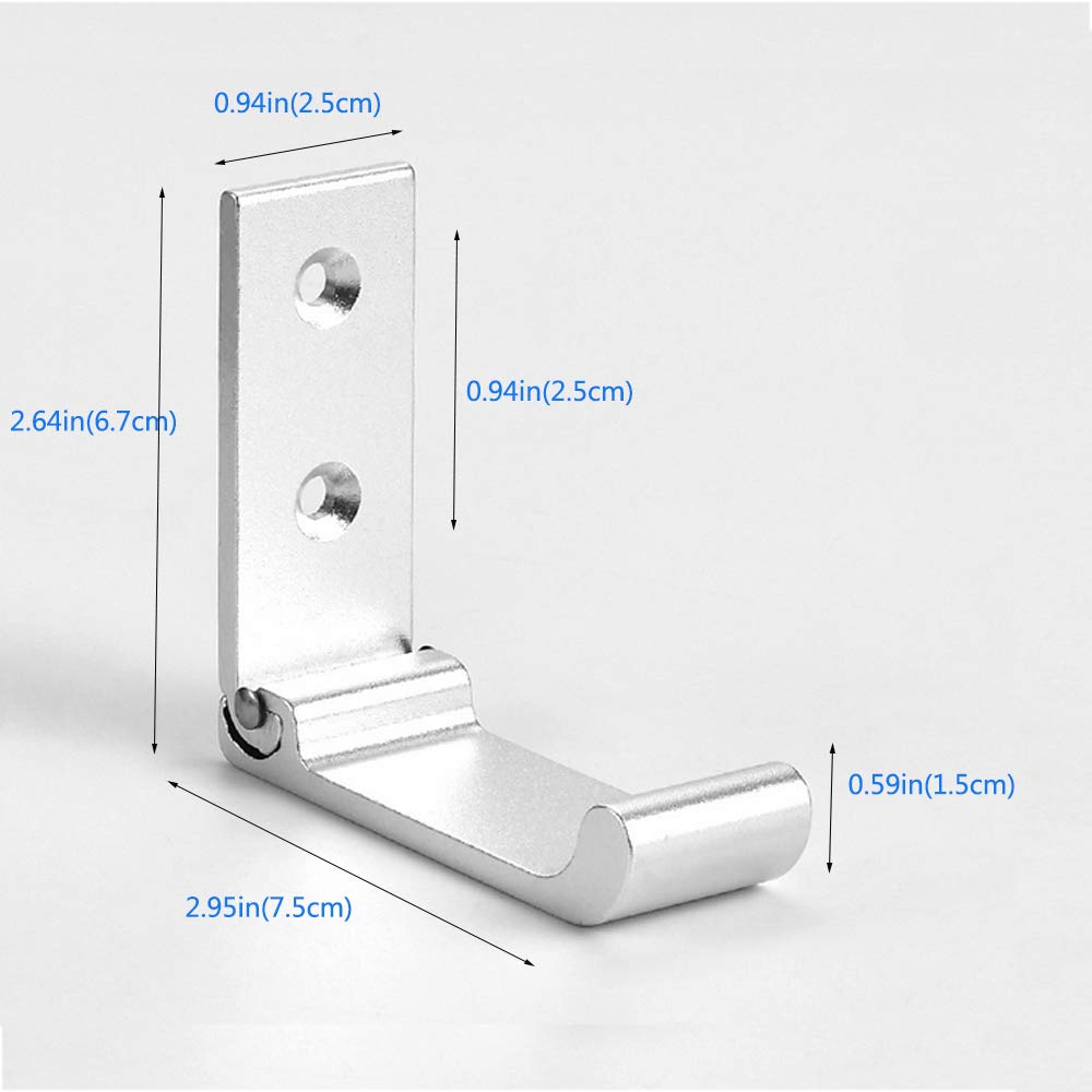 5-Pack Folding Aluminum Alloy Wall Mounted Coat Clothes Hook Single Foldable Wall Hanger for Bathroom Kitchen Bedroom