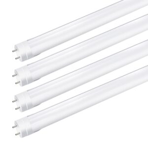 lightingwill led t8 light tube 2ft, warm white 3000k-3500k, dual-end powered ballast bypass, 1000lumens 10w (24w fluorescent equivalent), frosted cover, ac85-265v lighting tube fixtures, 4 pack…