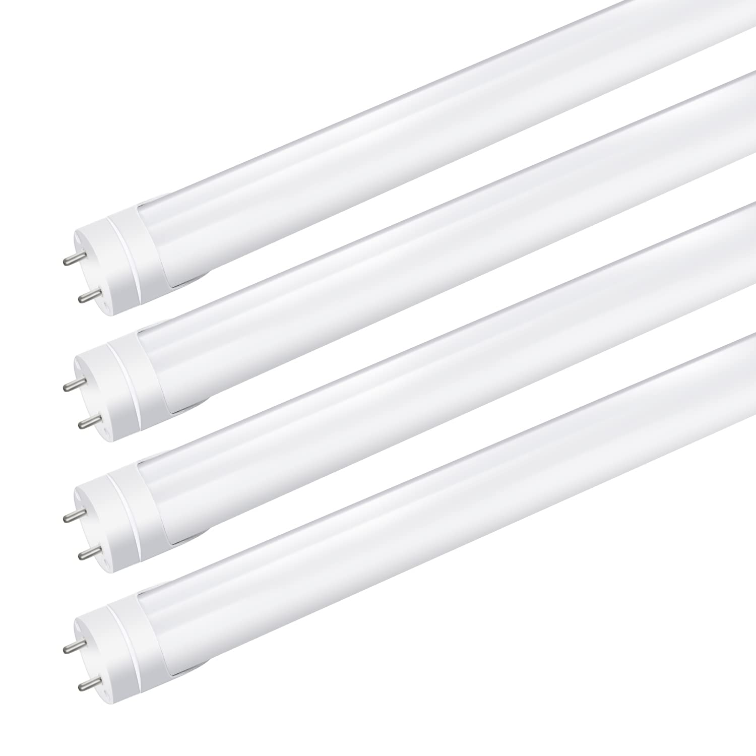 LightingWill LED T8 Light Tube 2FT, Warm White 3000K-3500K, Dual-End Powered Ballast Bypass, 1000Lumens 10W (24W Fluorescent Equivalent), Frosted Cover, AC85-265V Lighting Tube Fixtures, 4 Pack…