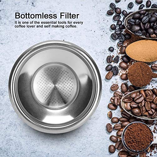 Fdit 58mm Espresso Machine Filter Basket Cup Replace Coffee Maker Double Wall Filters Coffee Distributor Espresso Machine Replacement(One Cup/Two Cup)(1#)