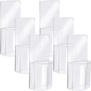 6 pieces acrylic remote control holder transparent wall mount organizer clear acrylic media storage box