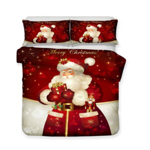 3d bedding set santa claus christmas print duvet cover lifelike bedclothes with pillowcase home textiles twin queen quilt cover (us king)