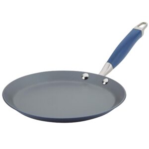 anolon advanced home hard anodized nonstick crepe pan, 9.5 inch, indigo blue