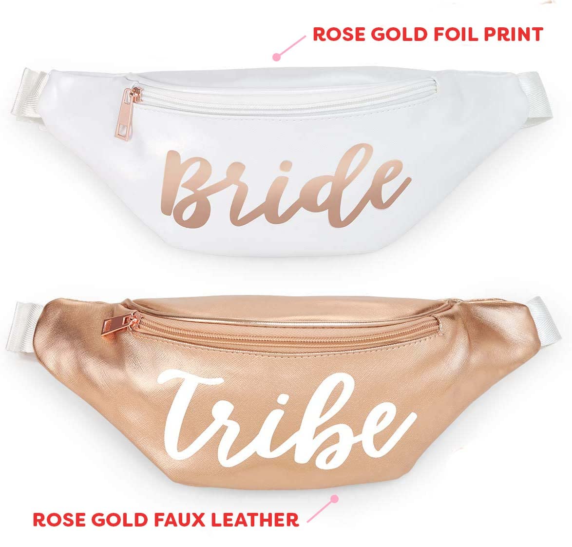 xo, Fetti Bachelorette Party Bride Tribe Fanny Packs - 8 Bags | Rose Gold Bridesmaid Favors, Bachelorette Party Decorations, Bride To Be Gift, Bach Favor, Bridal Shower