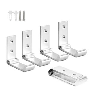 5-pack folding aluminum alloy wall mounted coat clothes hook single foldable wall hanger for bathroom kitchen bedroom