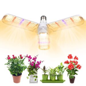 xingruyu [2 pack 150w led grow light bulb with 414 led's foldable sunlike full spectrum led grow bulb, plant light bulb for hydroponic indoor garden greenhouse succulent veg flower