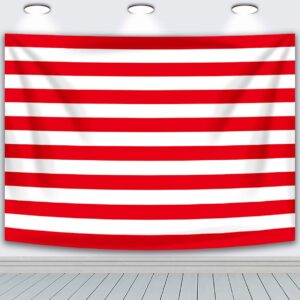 RUINI Polyester Red and White Stripe Backdrop Birthday Party Bridal Baby Shower Wedding Decor 7x5FT