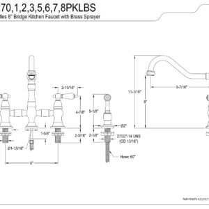 Kingston Brass KS3278PKLBS Duchess Bridge Kitchen Faucet, Brushed Nickel