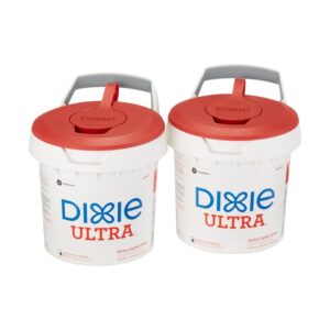 Dixie Ultra Surface System Wiper Bucket for Food Service, 54026, 2 Buckets With Lids Per Case